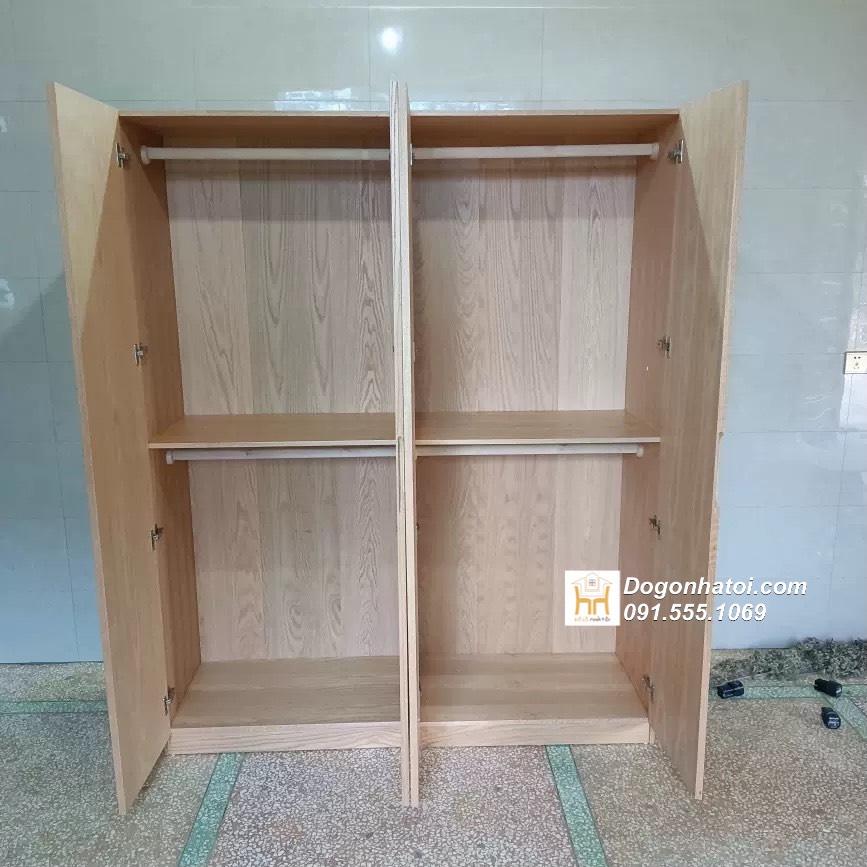 Tủ Quần Áo Gỗ Sồi Tự Nhiên 5 Cánh C2m X D2m2